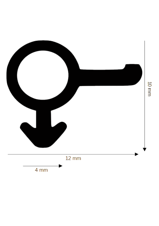 Dichtung für Kunststoff/Alu DH R-684 - Schwarz, verschiedene Längen ...
